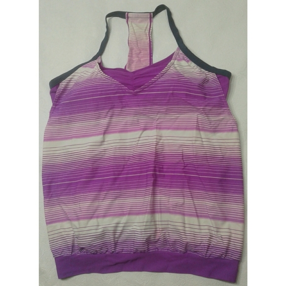 Free Country | Tops | Free Country Raspberry Slate Striped Tank Bra Top ...